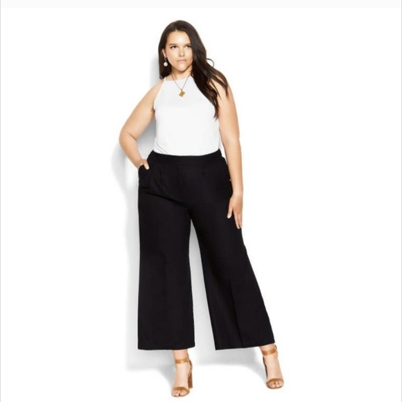 City Chic | Pants & Jumpsuits | City Chic Sicilian Side Split Black ...